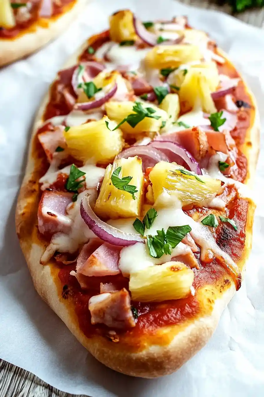 Juicy Ham Flatbread Pizza