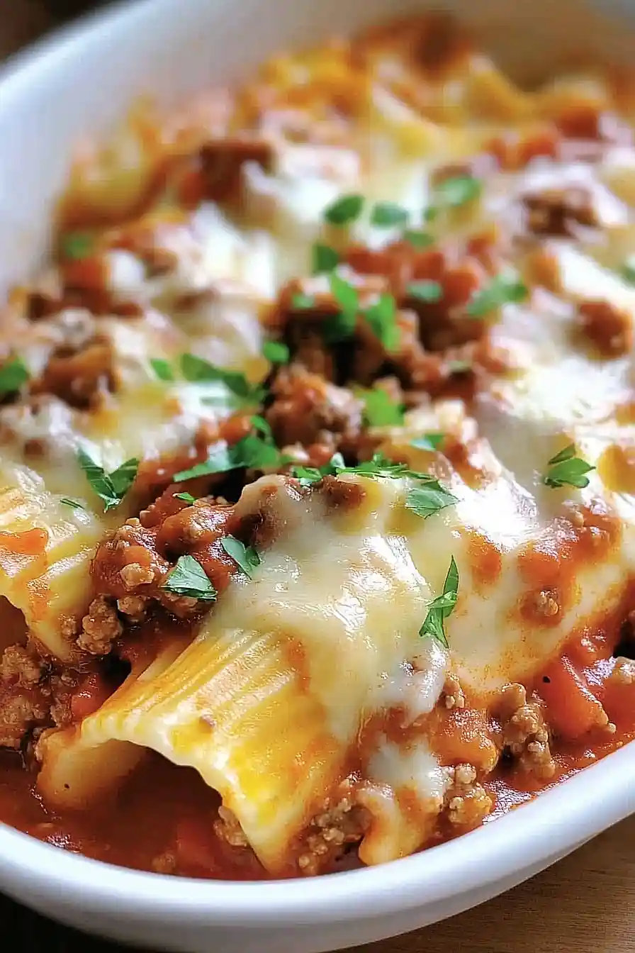 Flavorful String Cheese Manicotti
