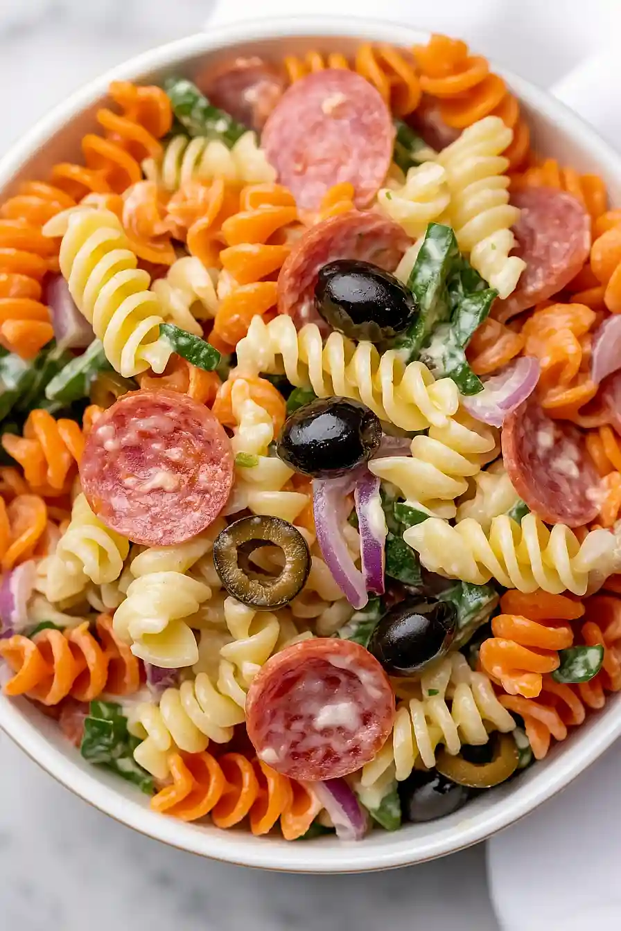 Quick Italian Tri Color Pasta Salad