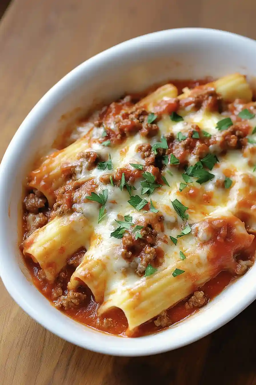Flavorful String Cheese Manicotti