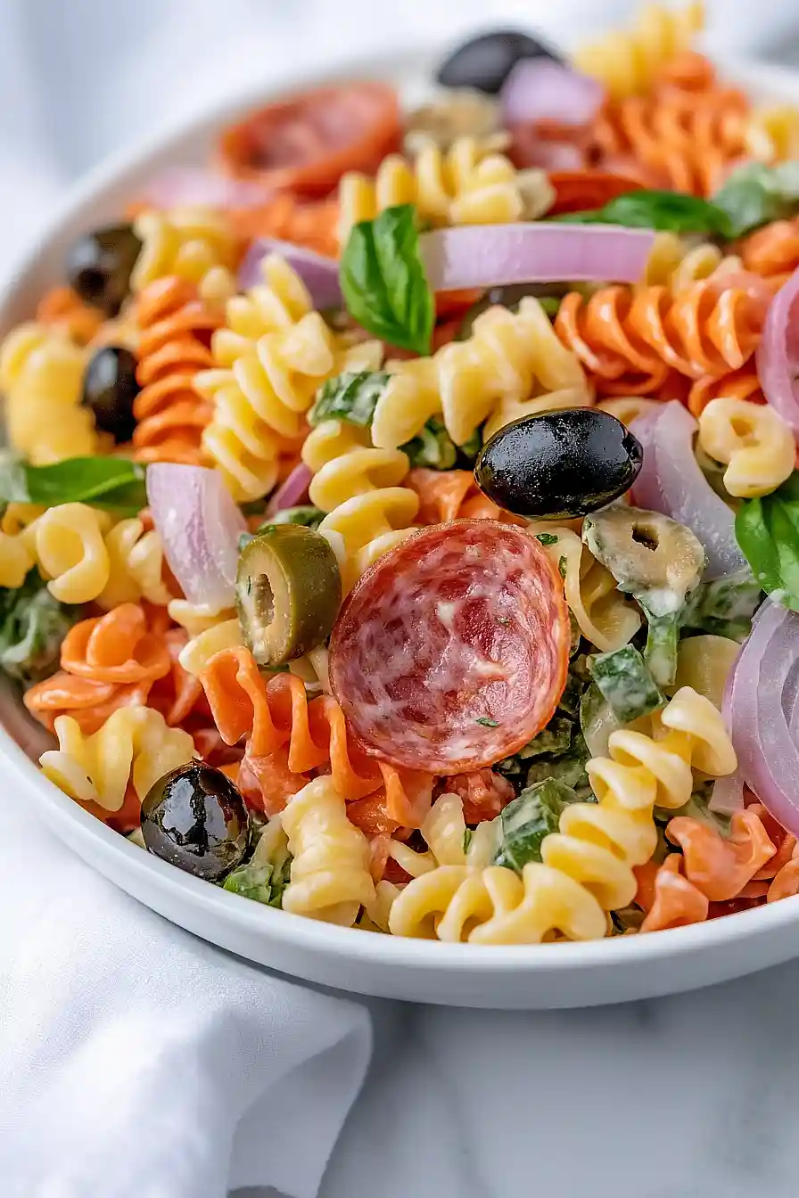 Quick Italian Tri Color Pasta Salad