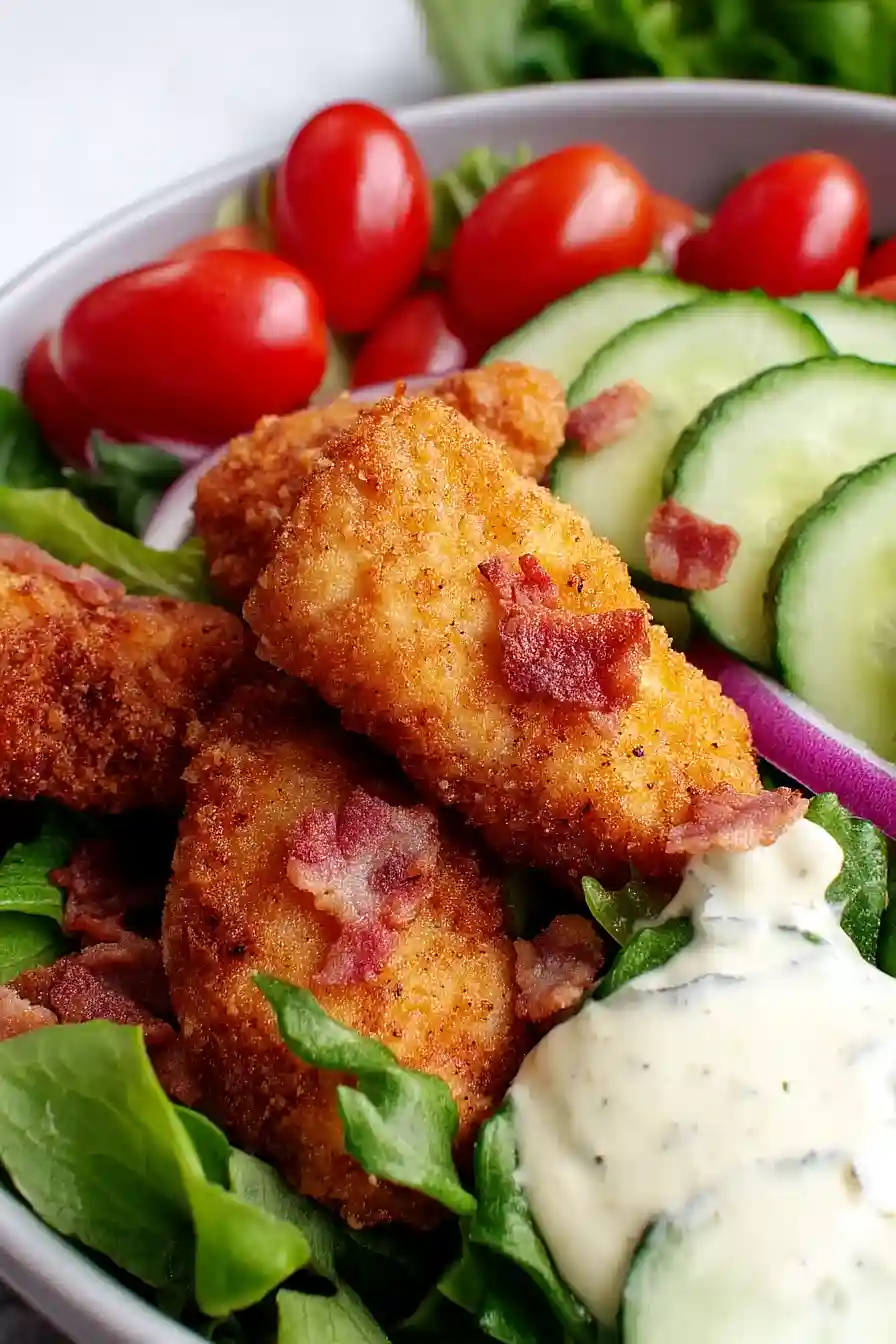 Crispy Fried Chicken BLT Salad