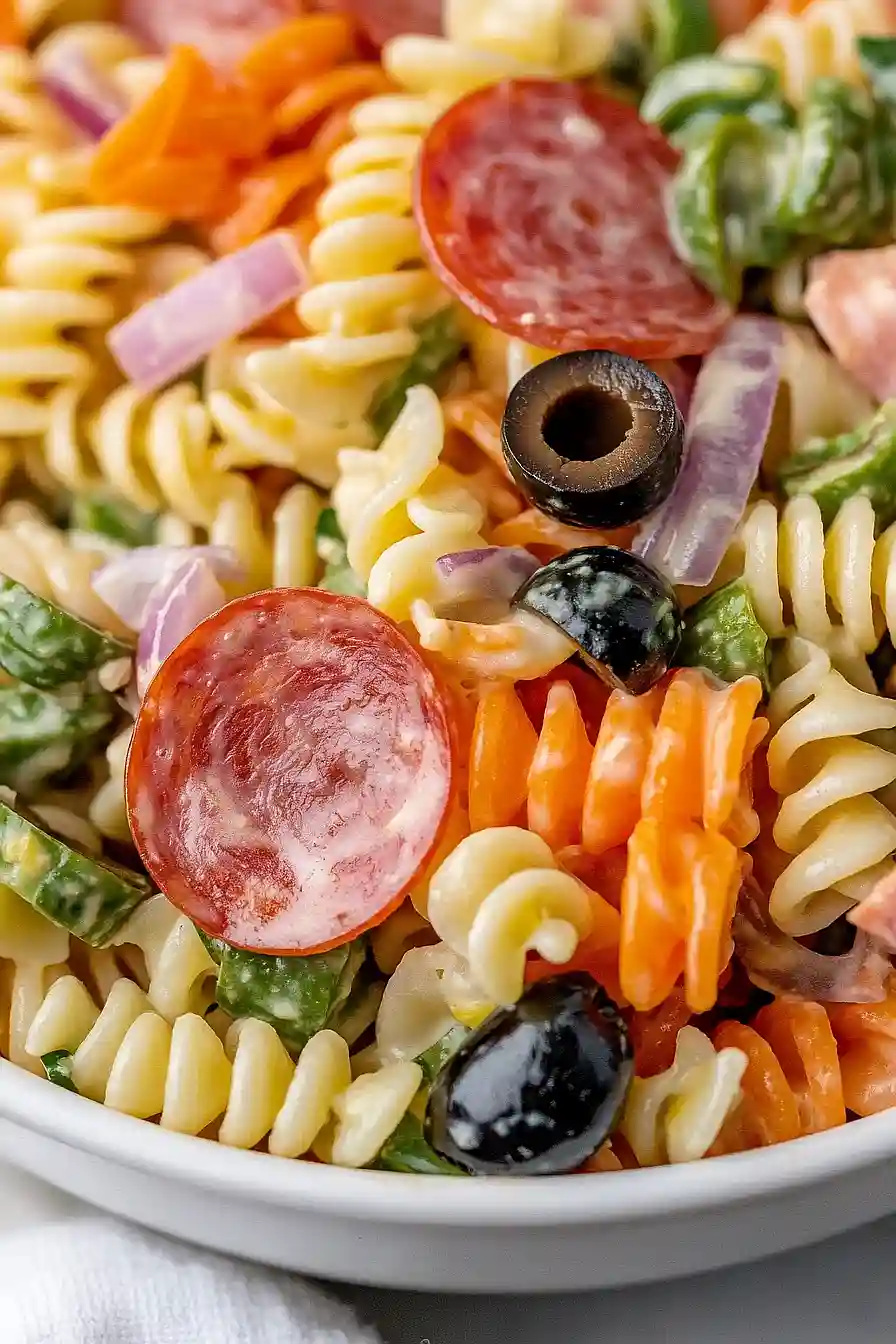 Quick Italian Tri Color Pasta Salad