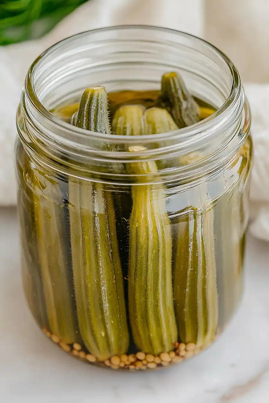 Simple Fermented Garlic Dill Pickled Okra