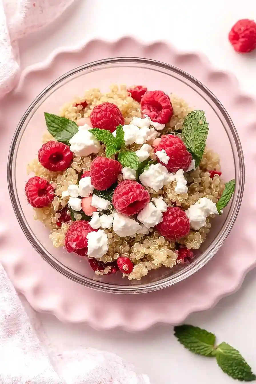 Light Honey Raspberry Quinoa Salad
