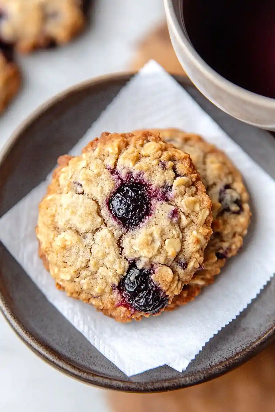 Soft Huckleberry Oatmeal Cookies