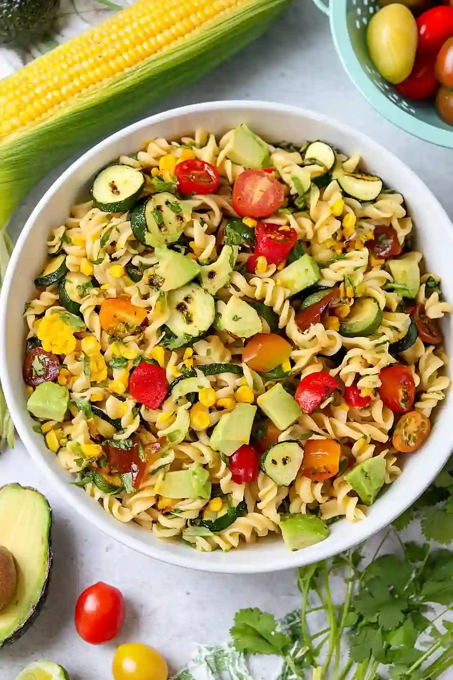 Zucchini Grilled Corn Pasta Salad