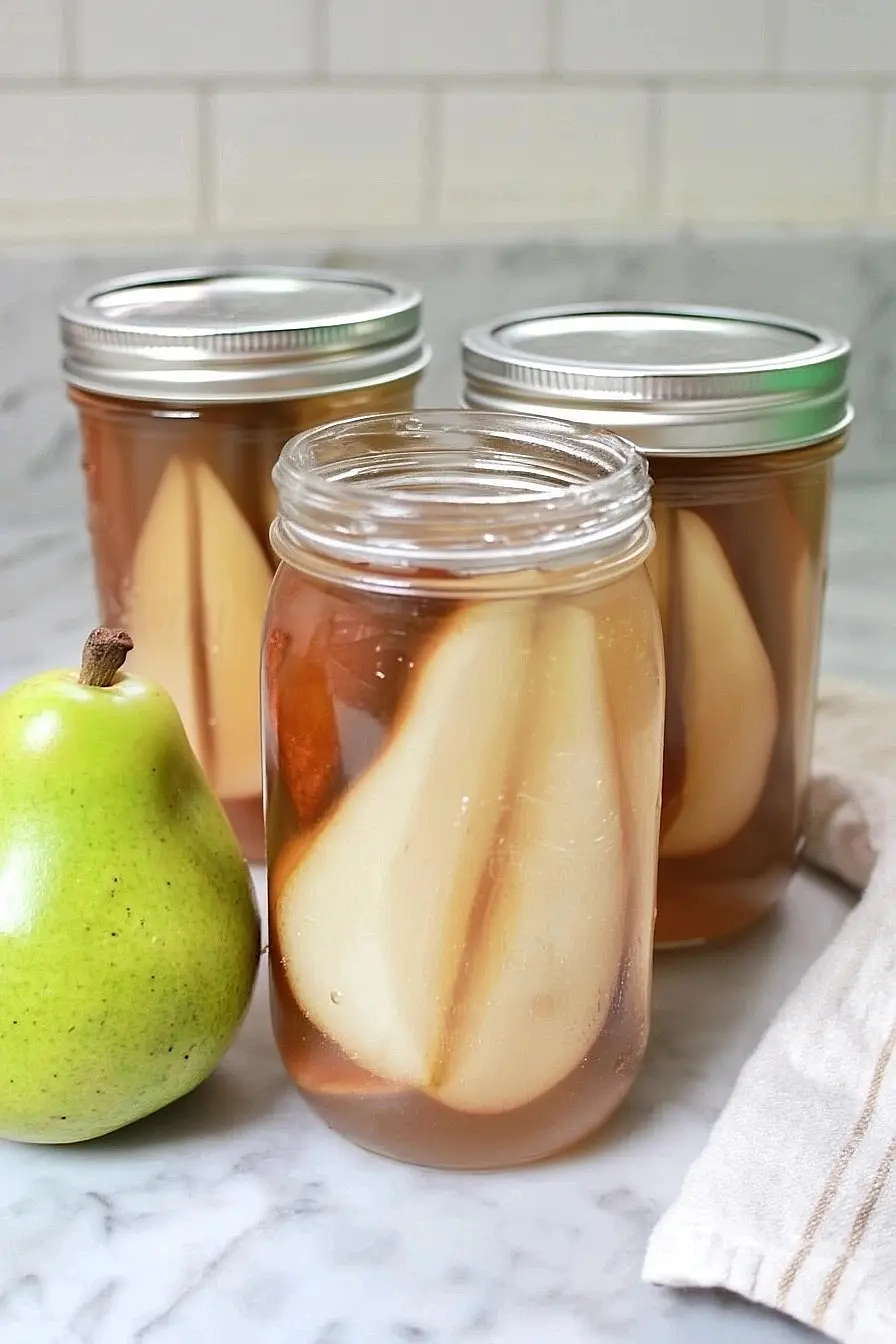 Homemade Canning Pears with Honey