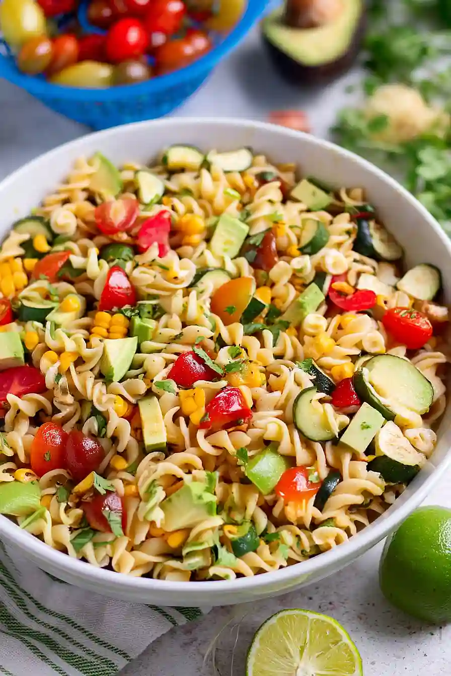 Zucchini Grilled Corn Pasta Salad