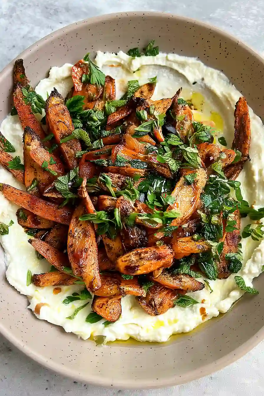 Easy Zaatar Roasted Carrots with Feta Dip
