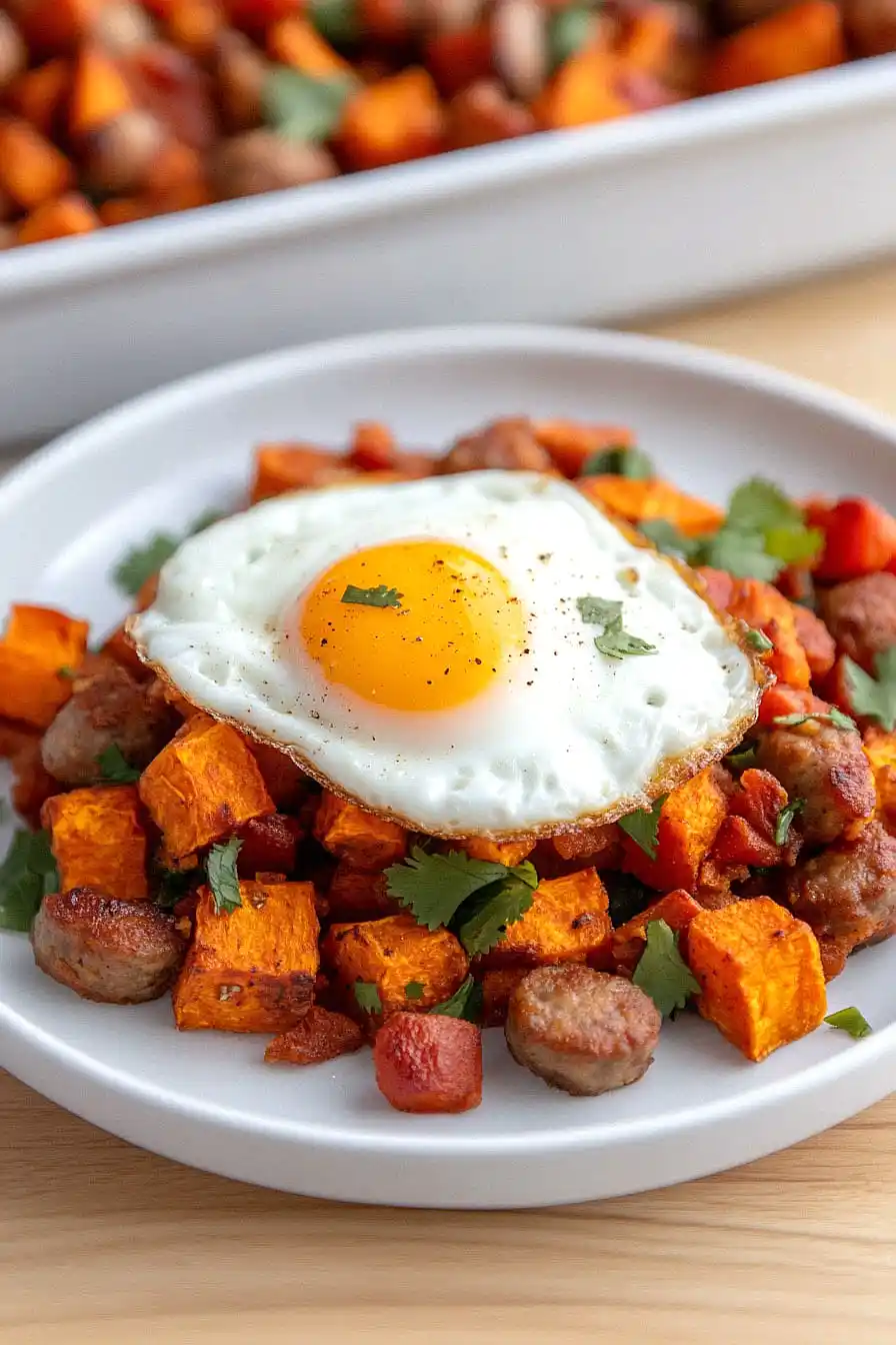 Homemade Sweet Potato Hash with Eggs