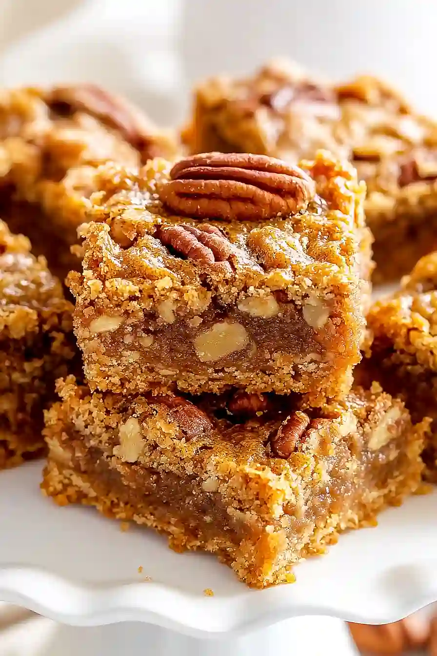 Classic Pecan Pie Bars with Cake Mix Crust