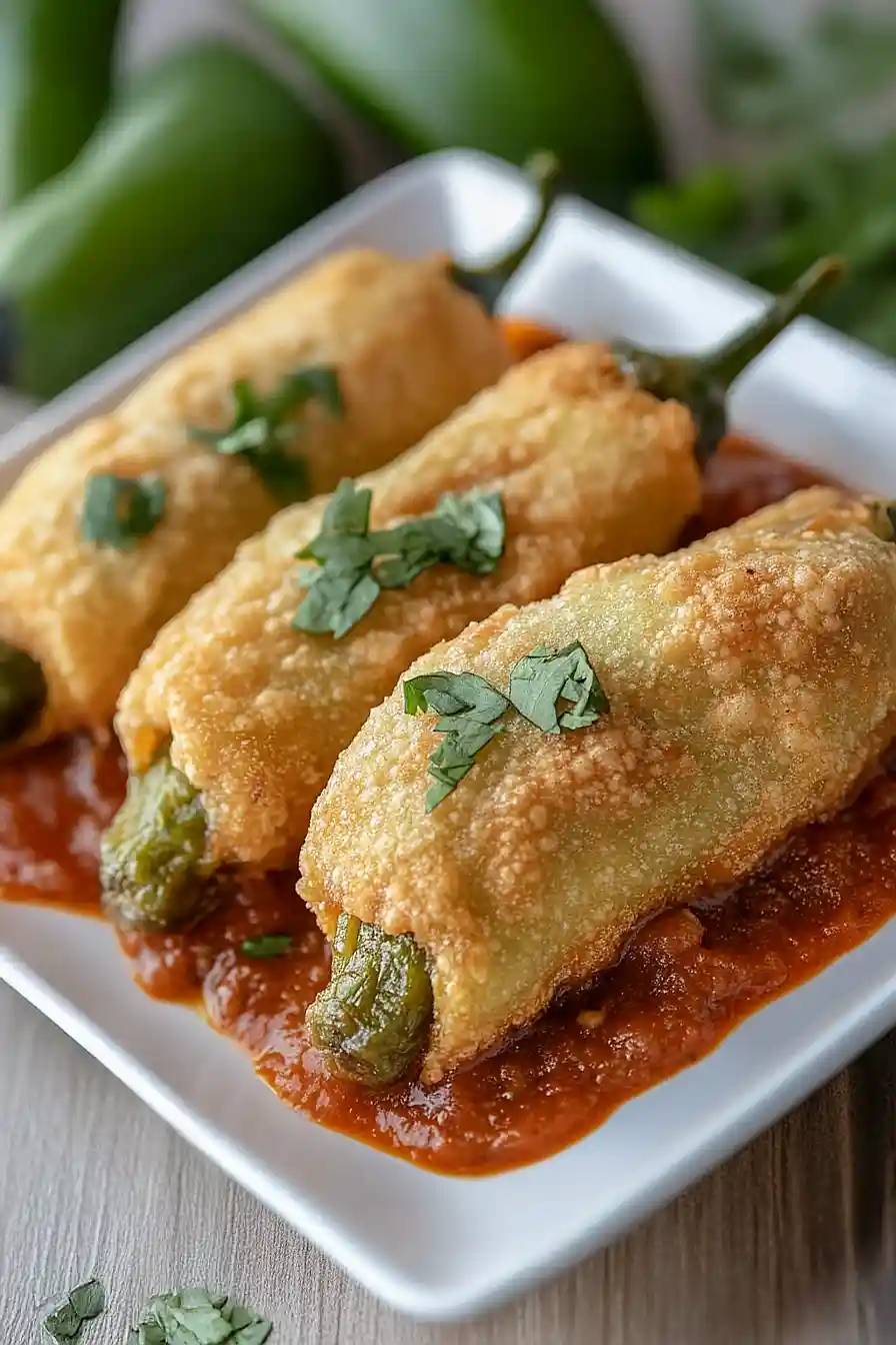 Cheesy Hatch Chile Rellenos