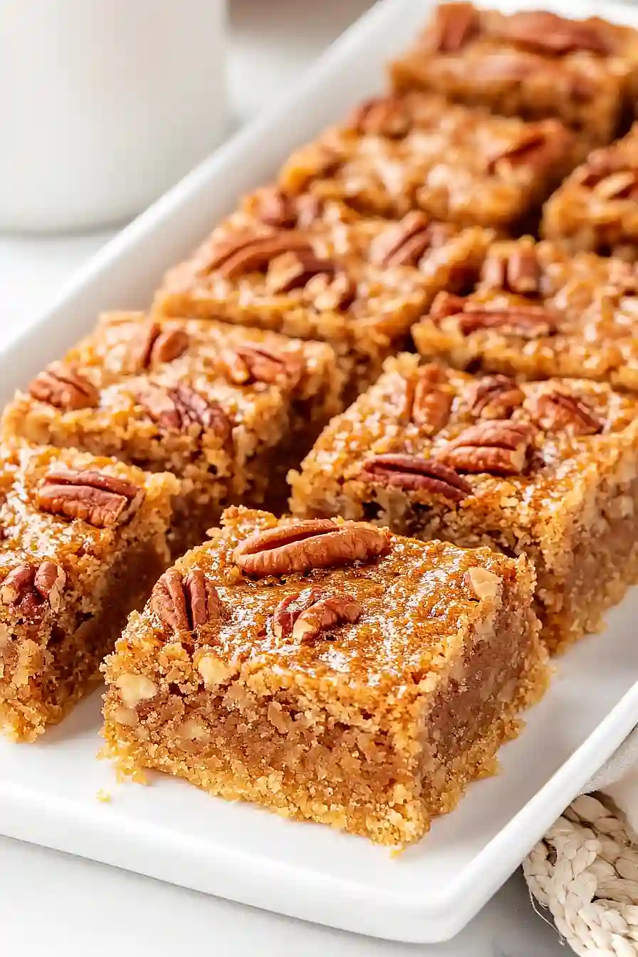 Classic Pecan Pie Bars with Cake Mix Crust