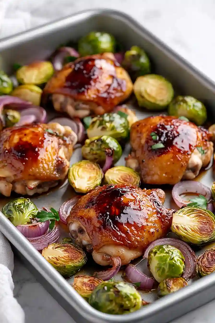 Juicy Balsamic Chicken with Brussels Sprouts