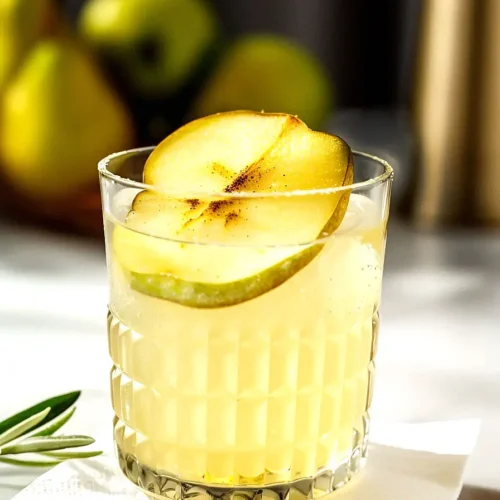 Cinnamon Spiced Pear and Vodka Cocktail