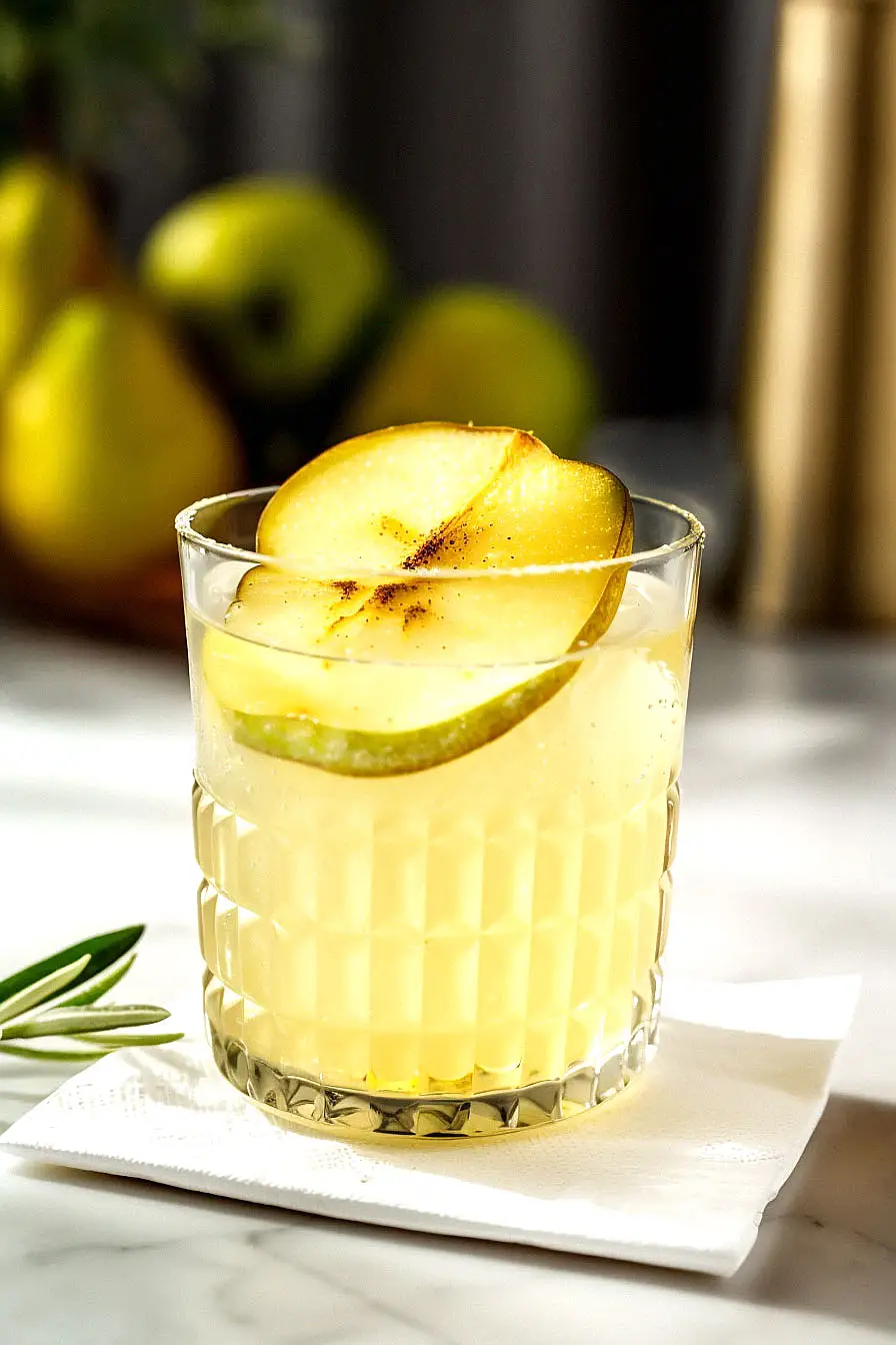 Cinnamon Spiced Pear and Vodka Cocktail