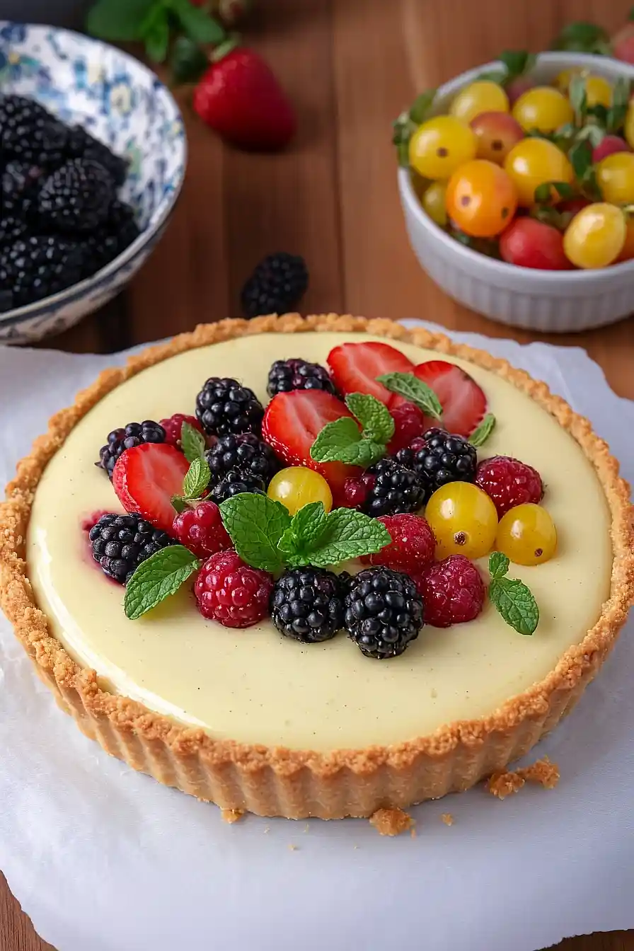 Rich Vanilla Custard Fruit Tart