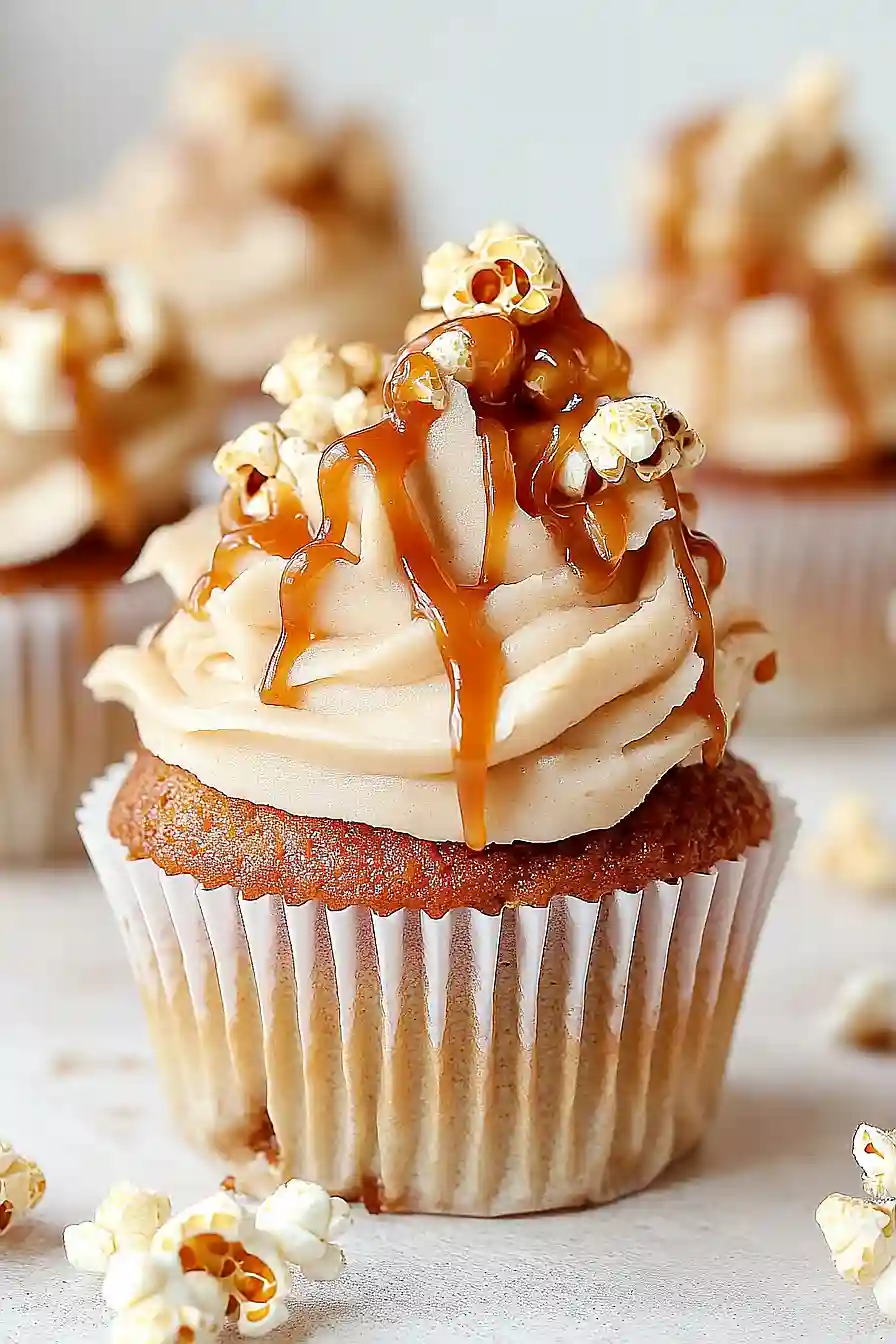 Simple Caramel Popcorn Cupcakes