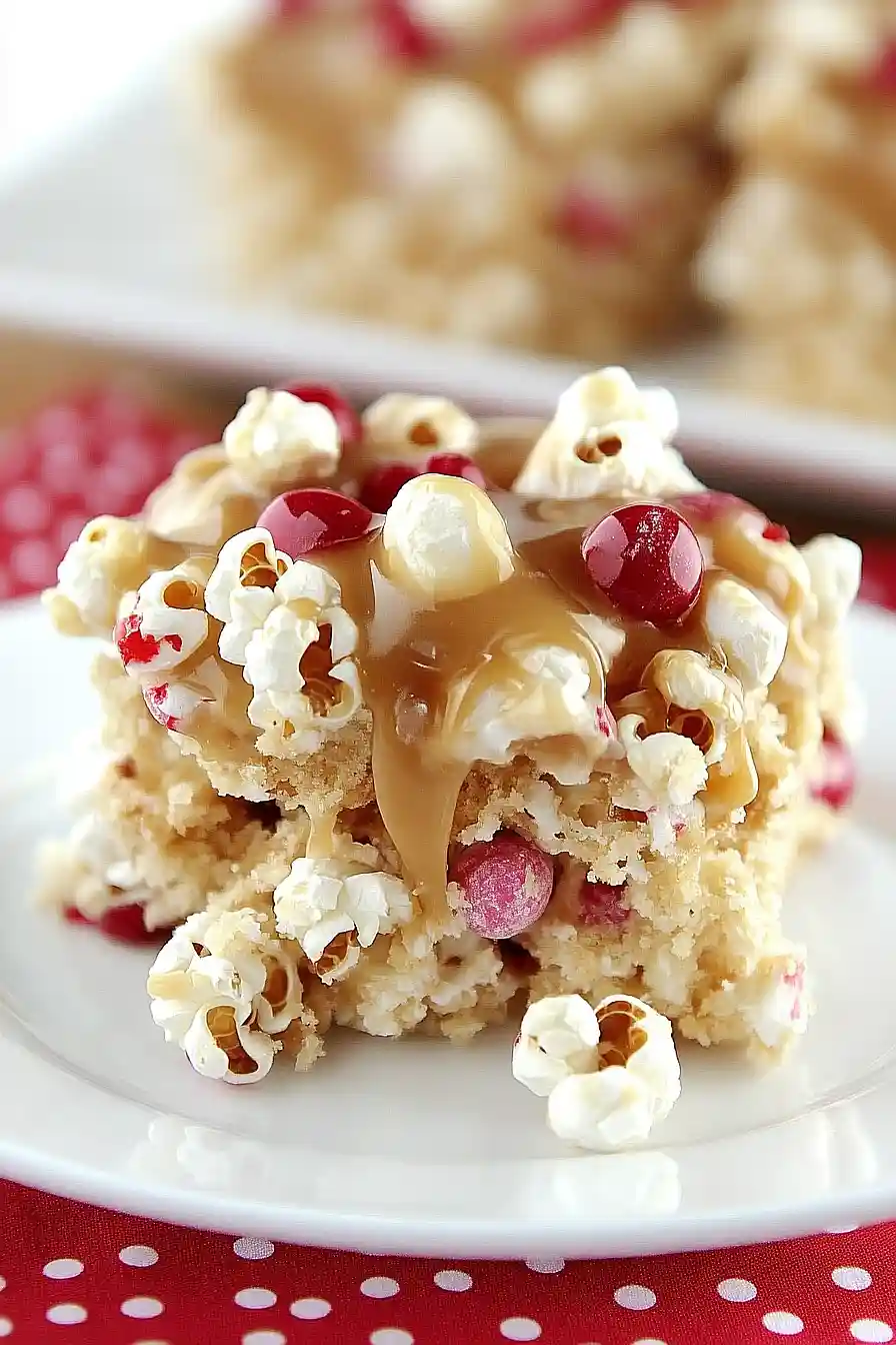 Chewy Caramel Popcorn Cake