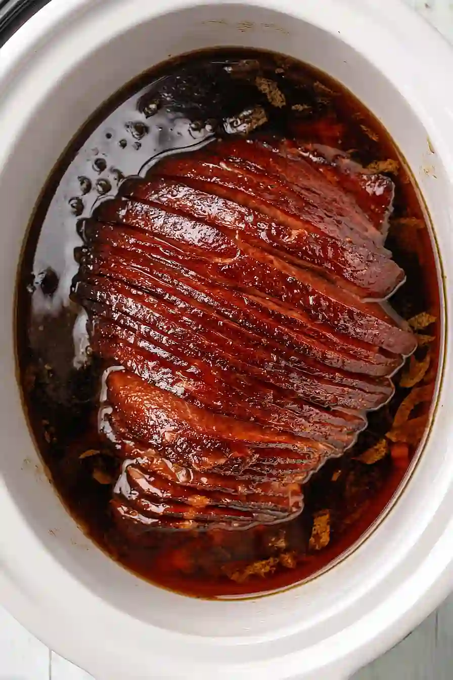 Easy Slow Cooker Glazed Ham
