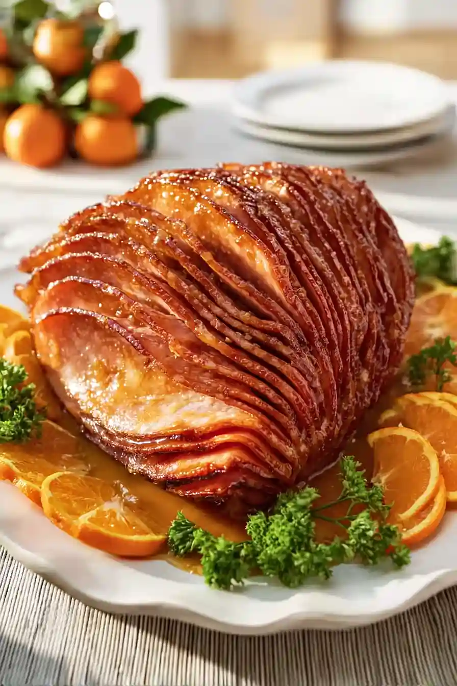 Sweet Maple Bourbon Glazed Ham