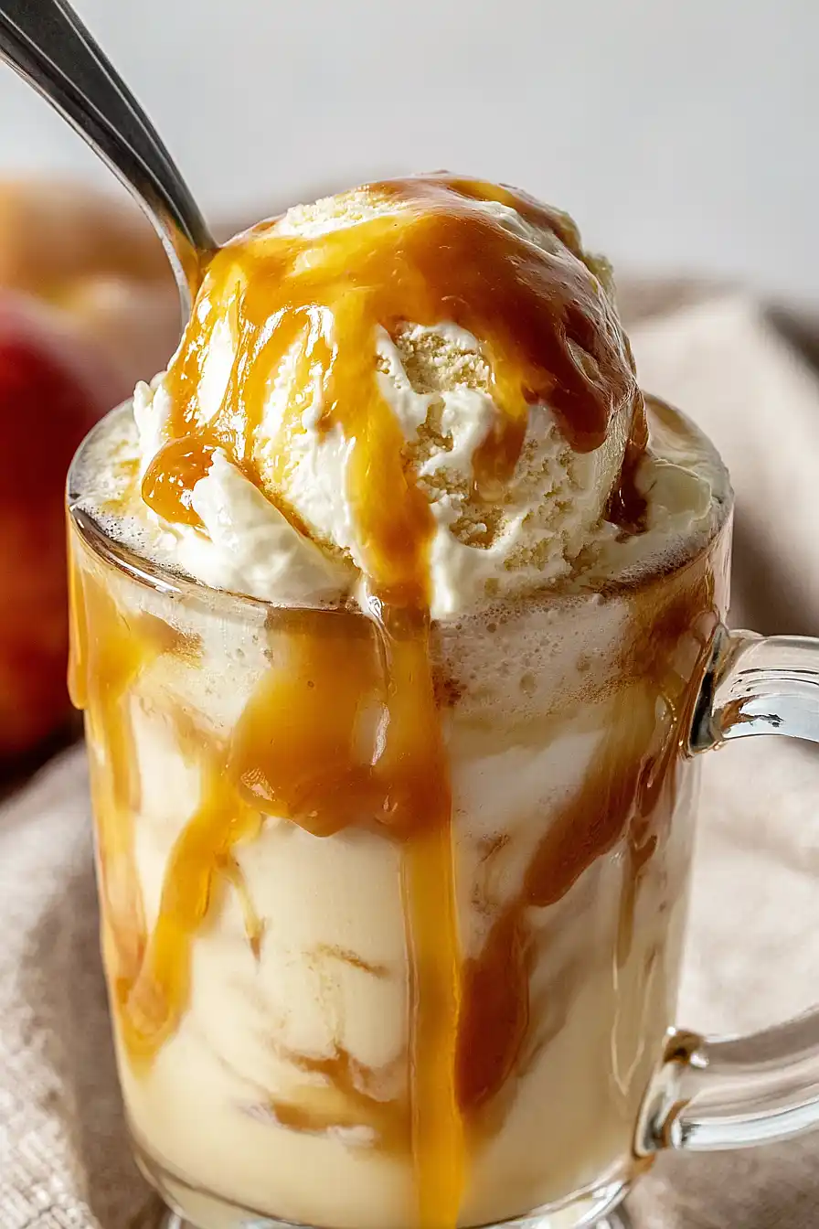 5-Minute Caramel Apple Cider Float