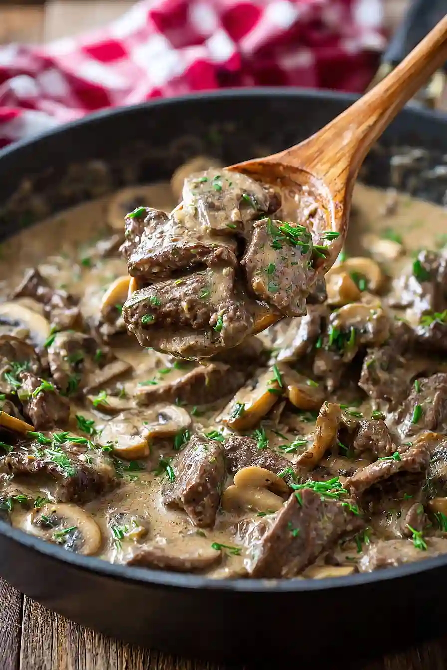 Creamy Authentic Beef Stroganoff