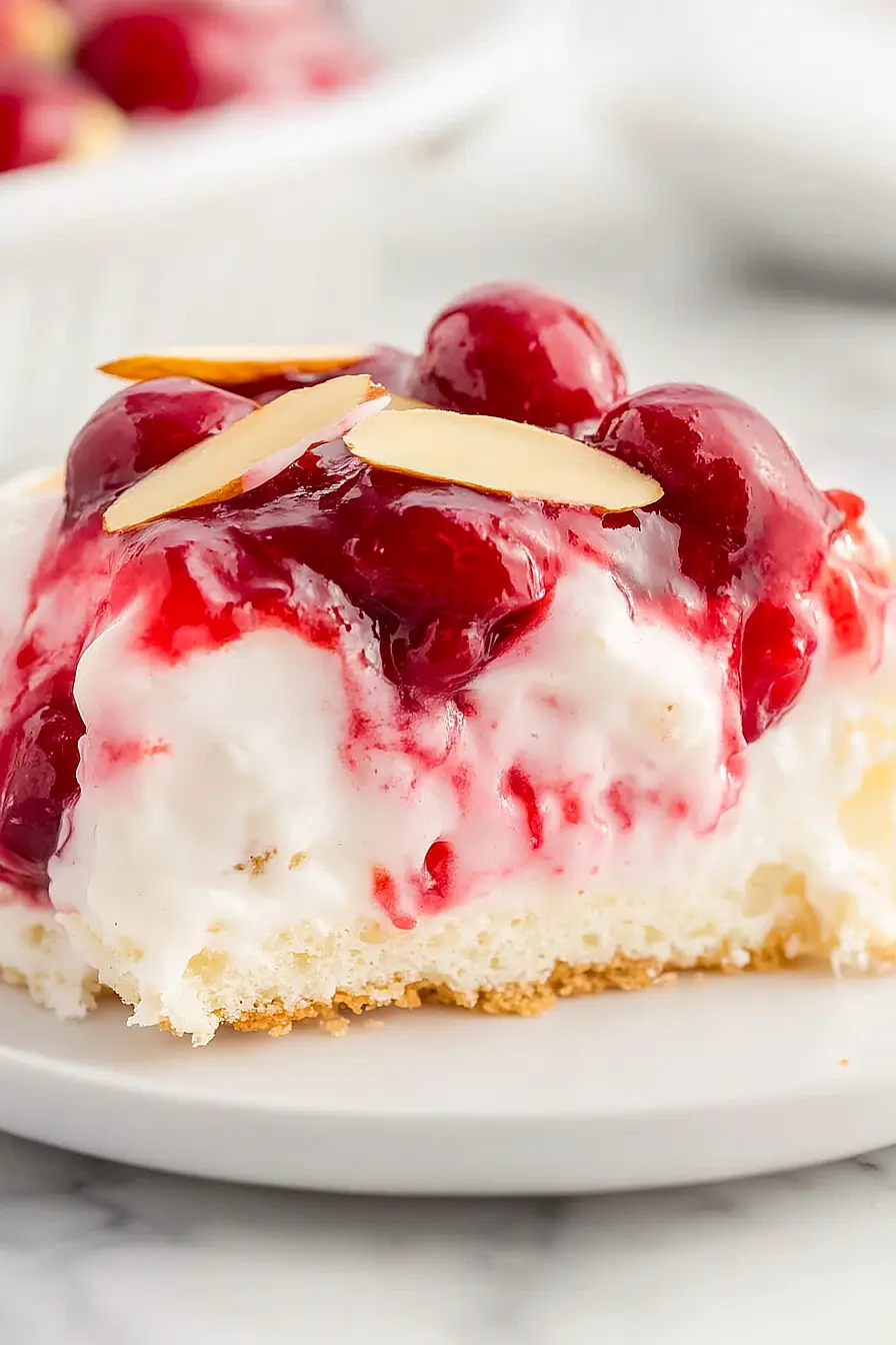 Fluffy Angel Food Cake with Vanilla Pudding
