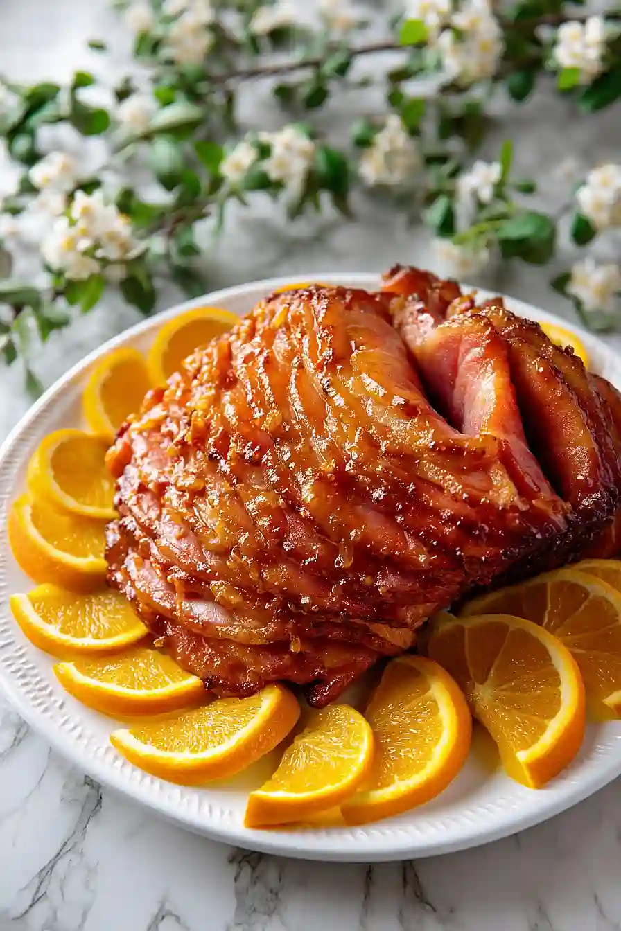 Orange Jelly Glazed Ham