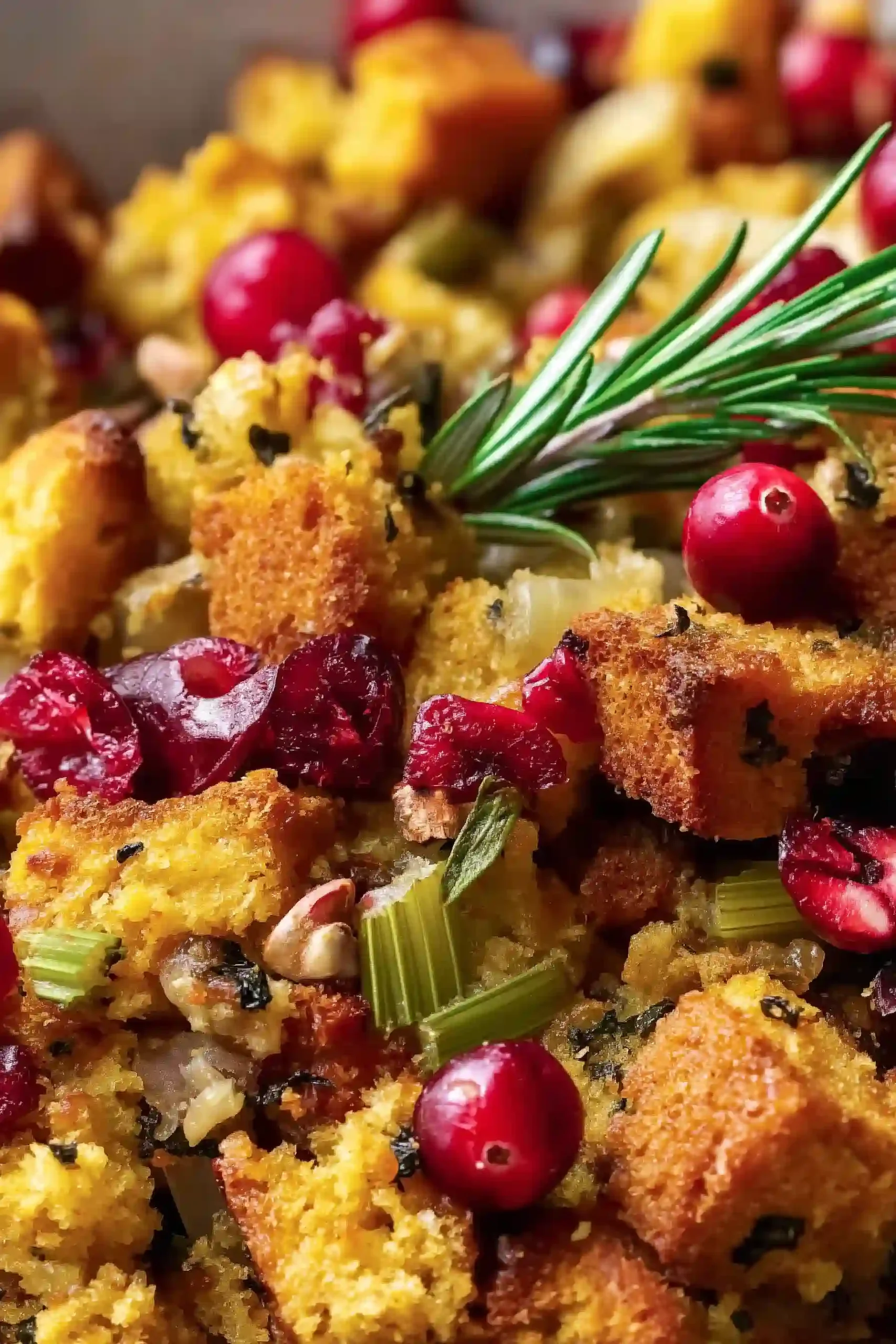 Homemade Cornbread Stuffing with Cranberries