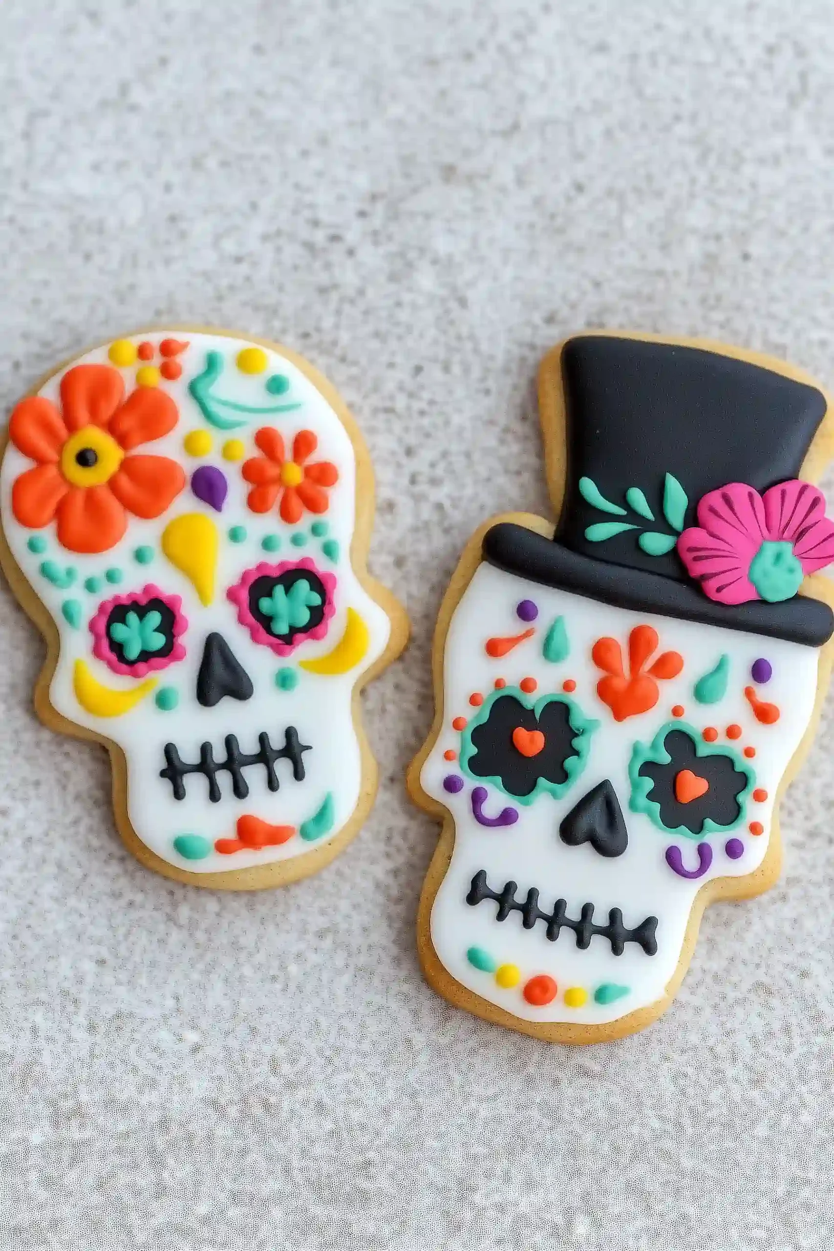 Festive Sugar Skull Decorated Cookies