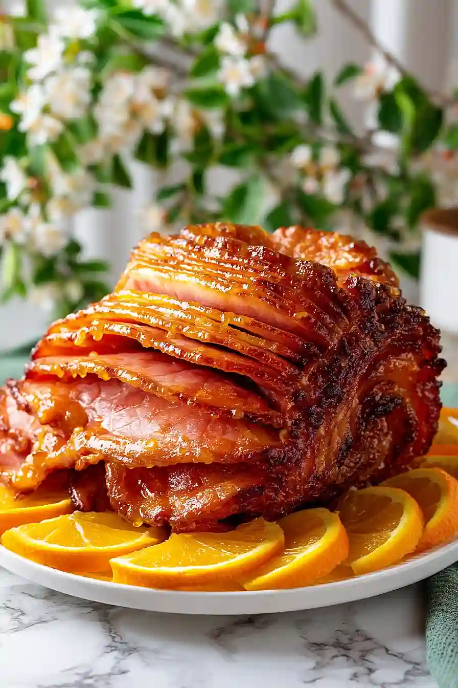 Orange Jelly Glazed Ham