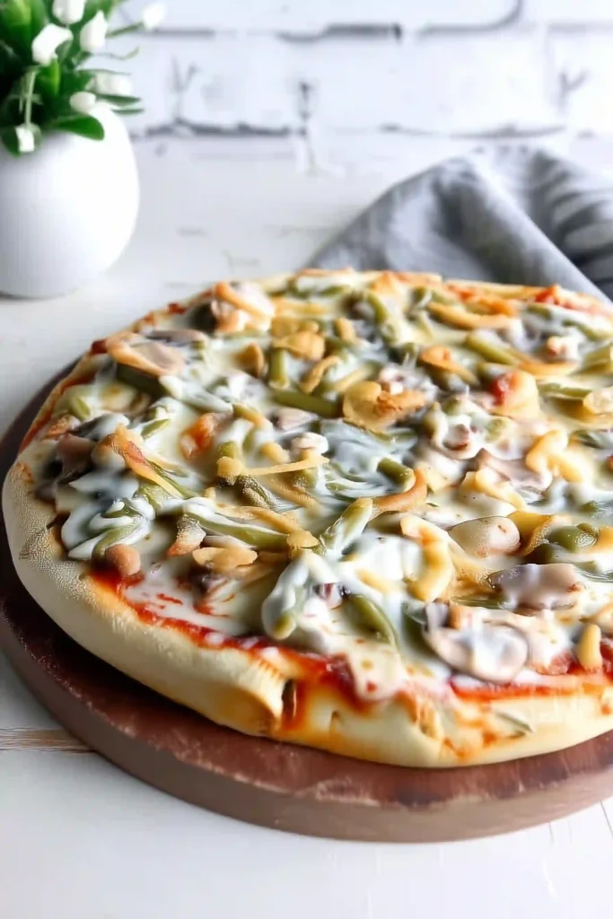 Homemade Green Bean Casserole Pizza