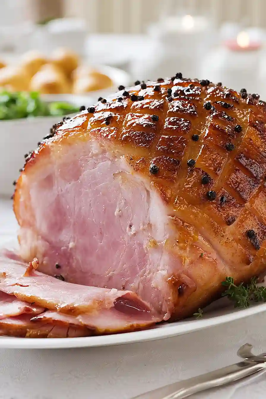 Simple Christmas Glazed Ham