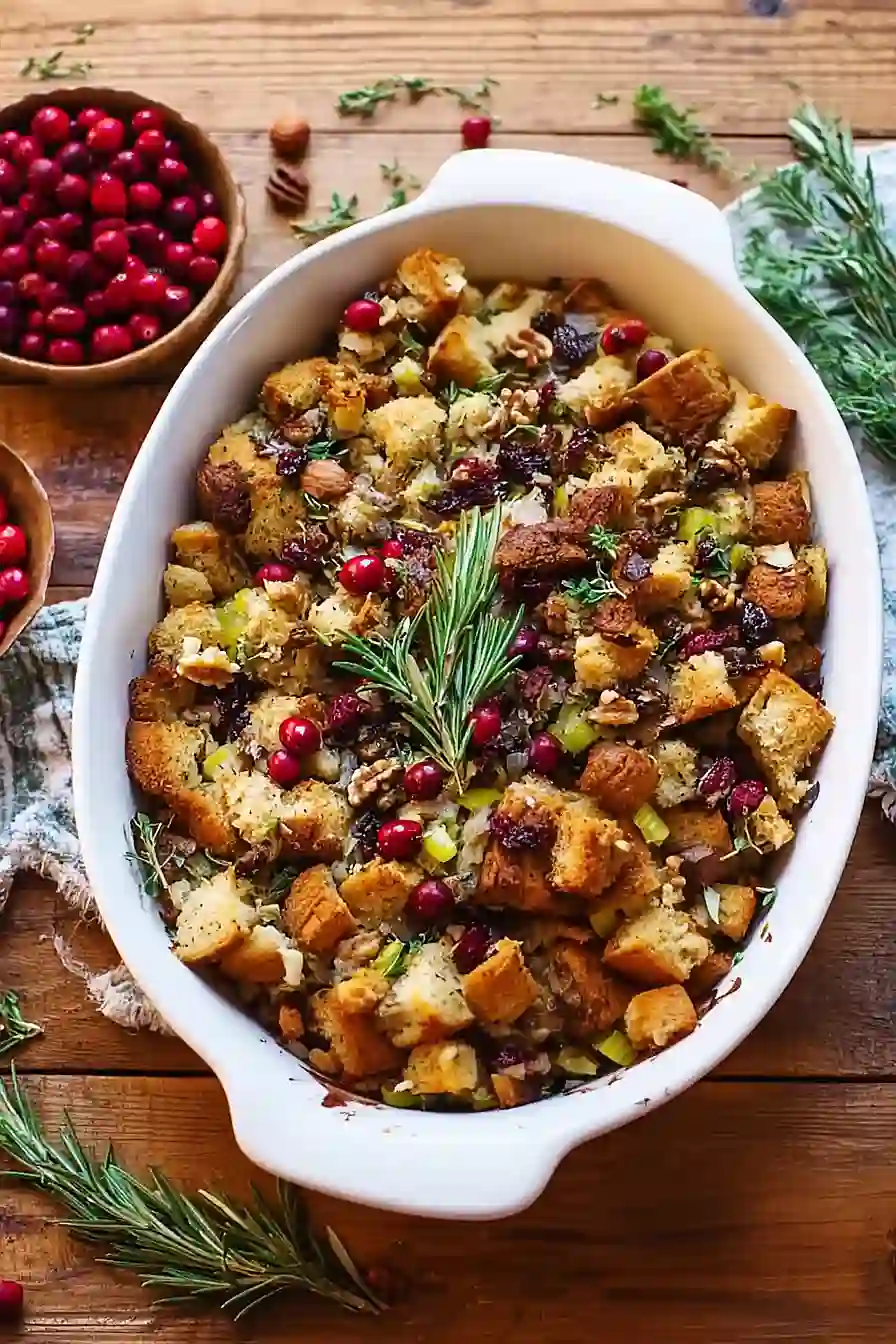 Homemade Cornbread Stuffing with Cranberries