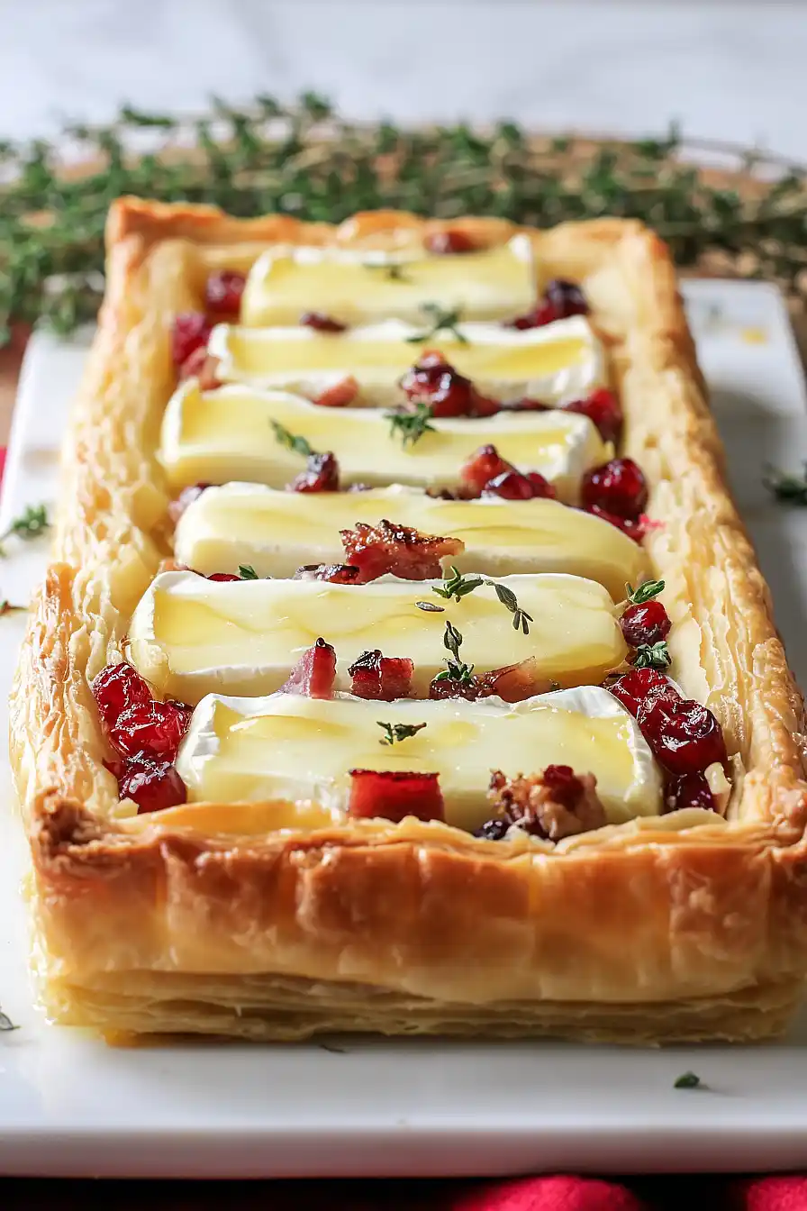 Sweet Cranberry Brie Tart with Pancetta & Thyme