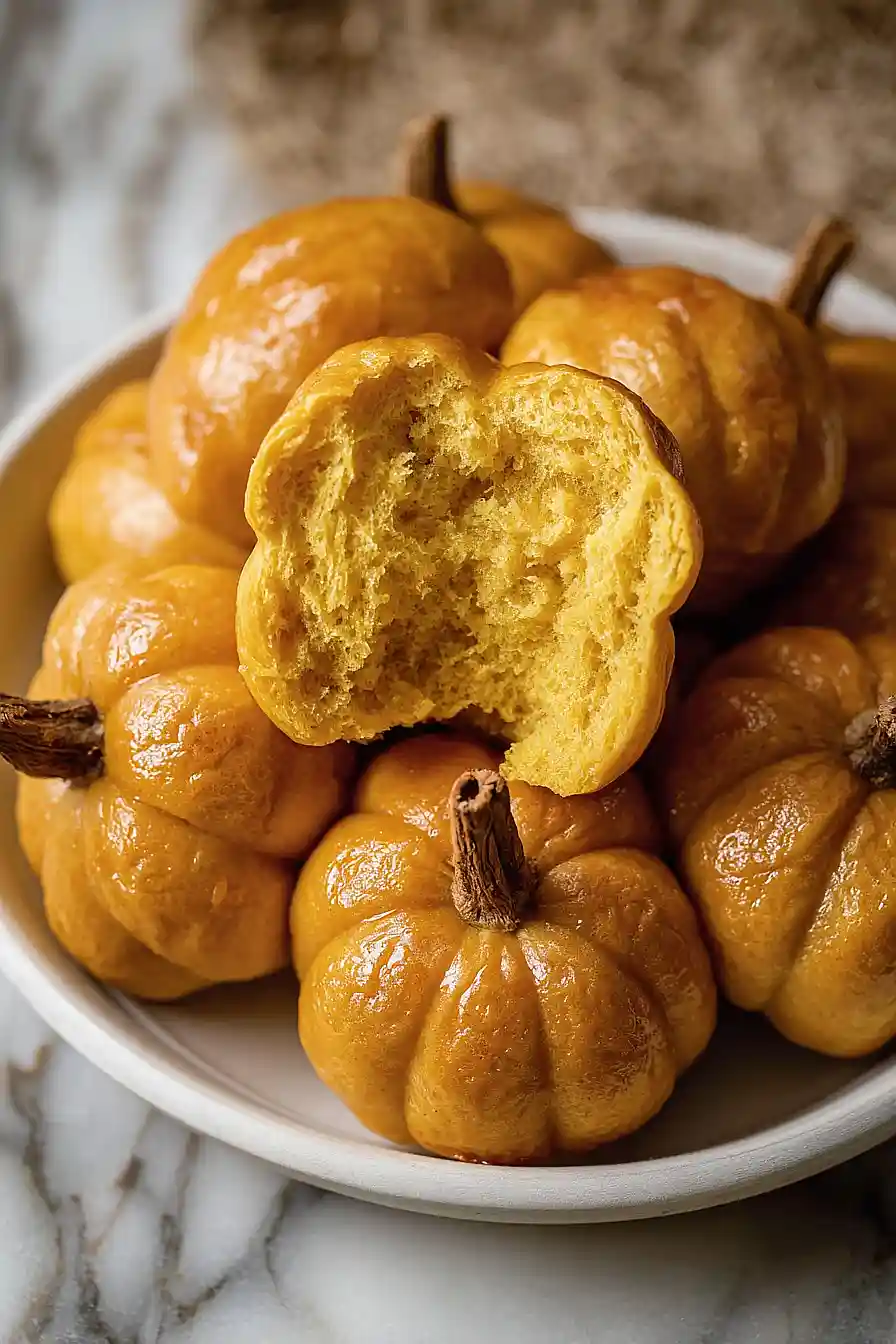 Easy Pumpkin Shaped Dinner Rolls
