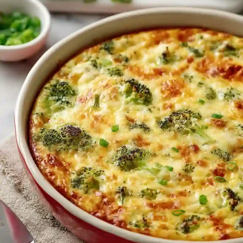 Quick Crustless Broccoli and Cheddar Quiche