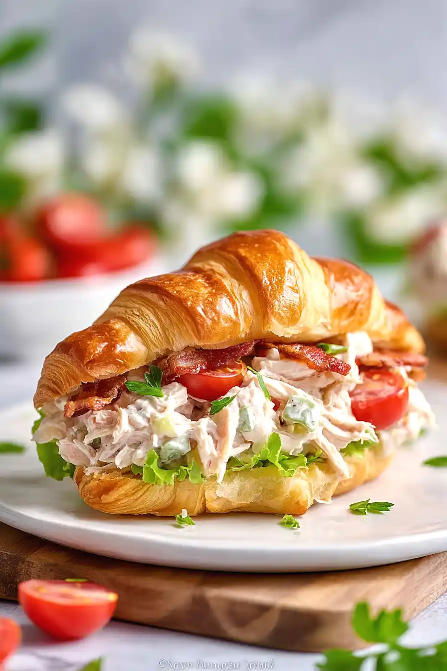 Homemade BLT Chicken Salad Croissants