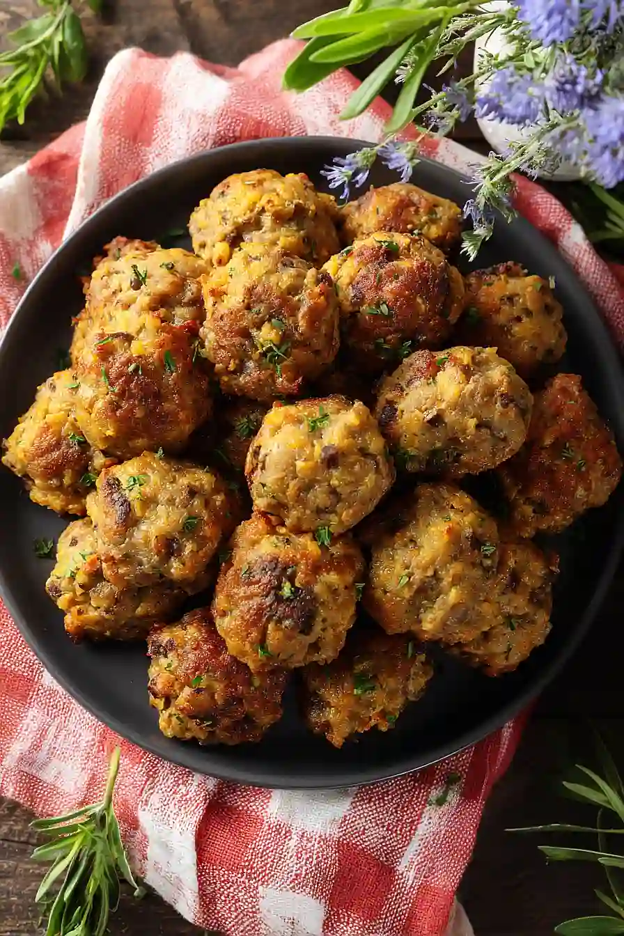 Tasty Cornbread Stuffing Sausage Balls