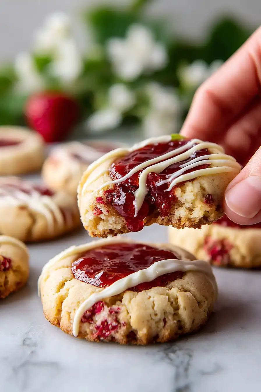 Classic Strawberry Thumbprint Cookies