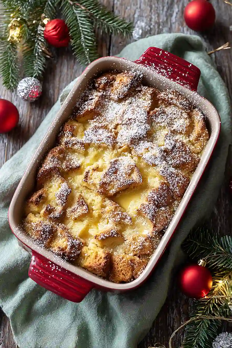 Homemade Eggnog Bread Pudding