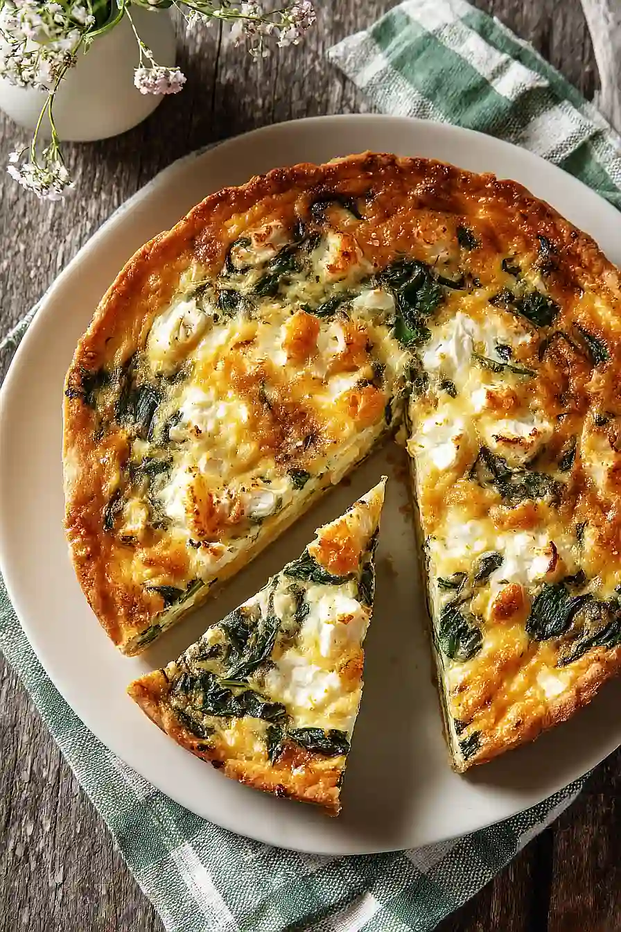 Tasty Pumpkin Spinach and Feta Quiche