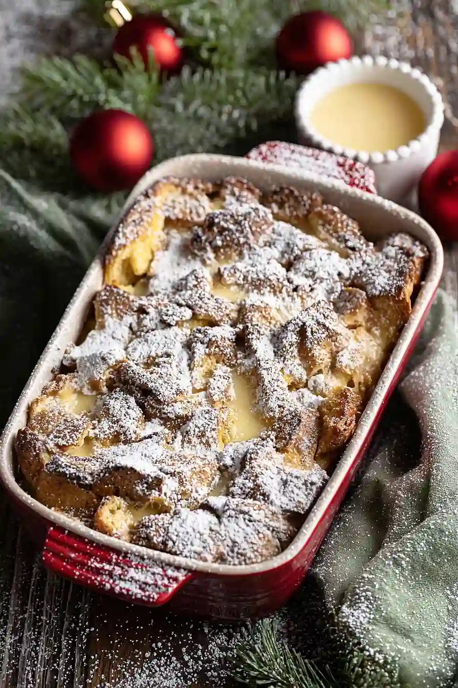Homemade Eggnog Bread Pudding