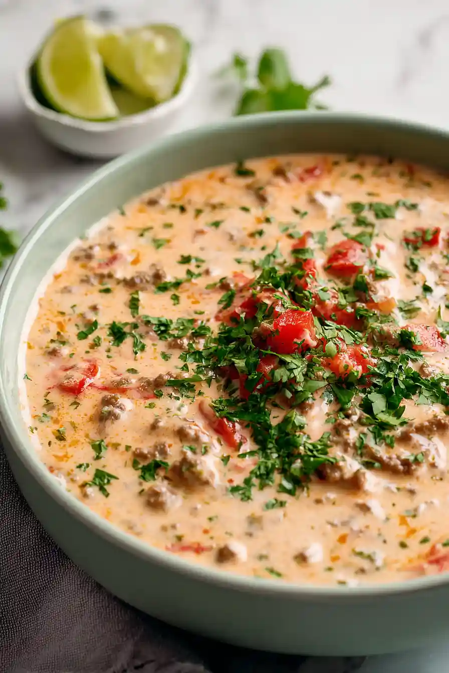 Simple Keto Rotel Dip with Ground Beef