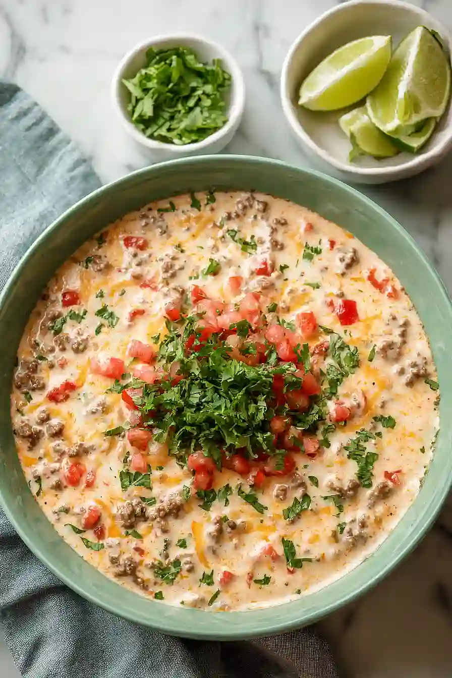 Simple Keto Rotel Dip with Ground Beef