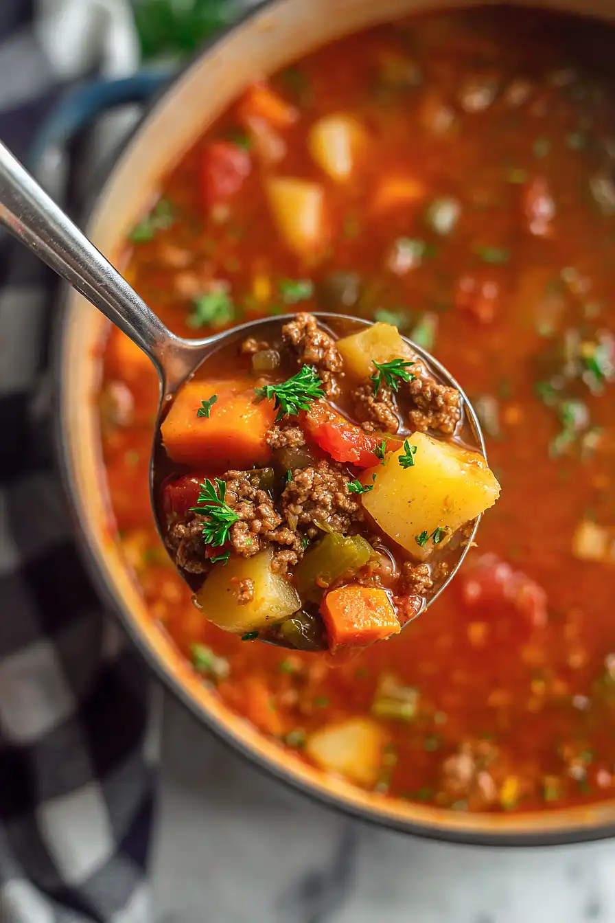Vegetable Ground Beef Soup