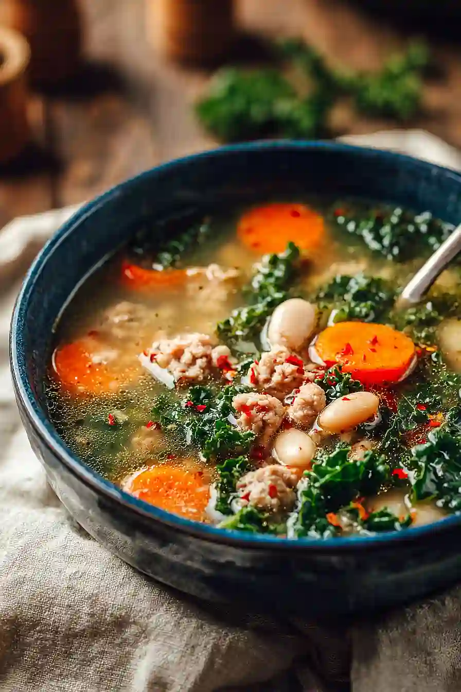 Satisfying Ground Turkey Sausage Soup