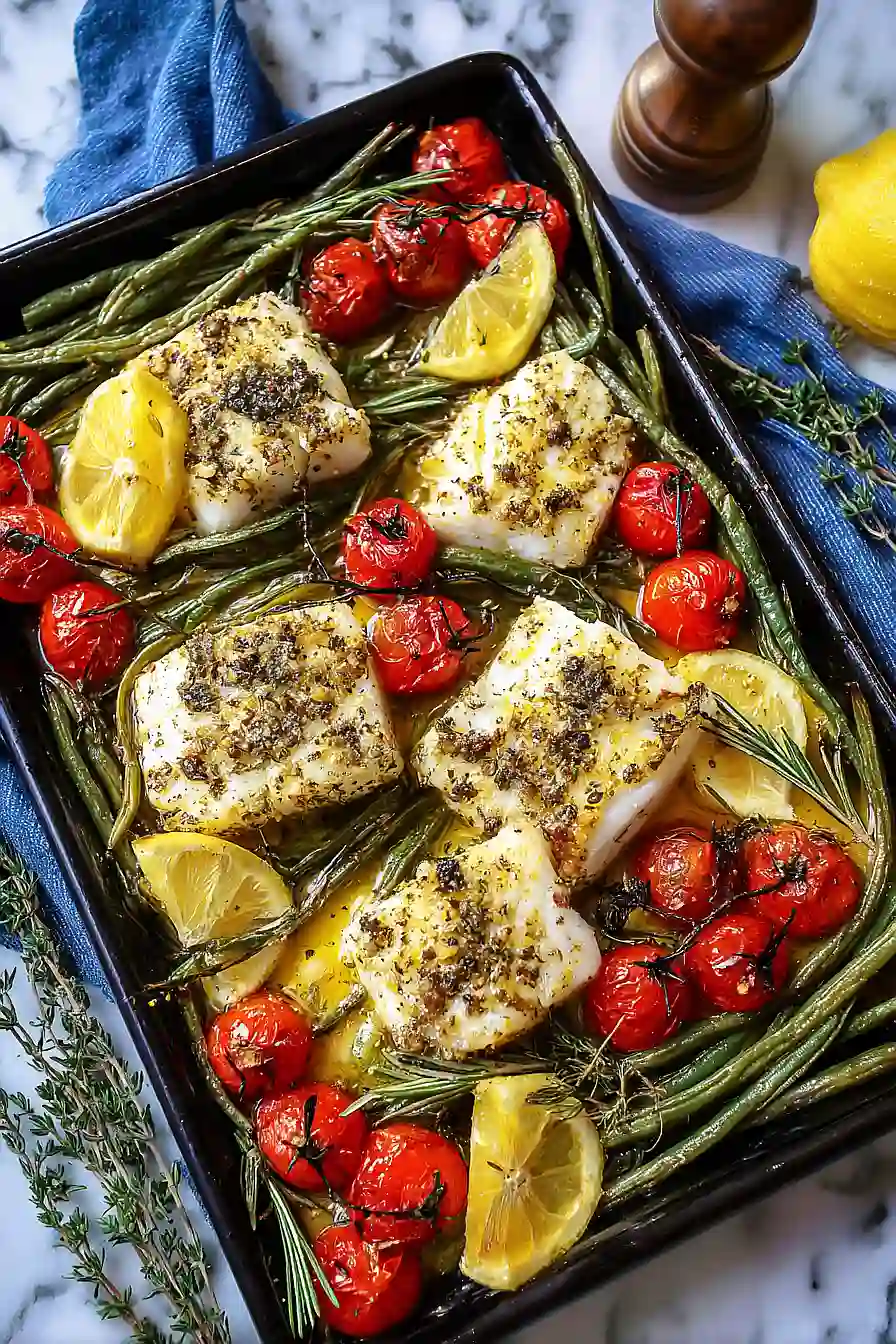 Perfect One-Pan Mediterranean Baked Halibut Recipe with Vegetables